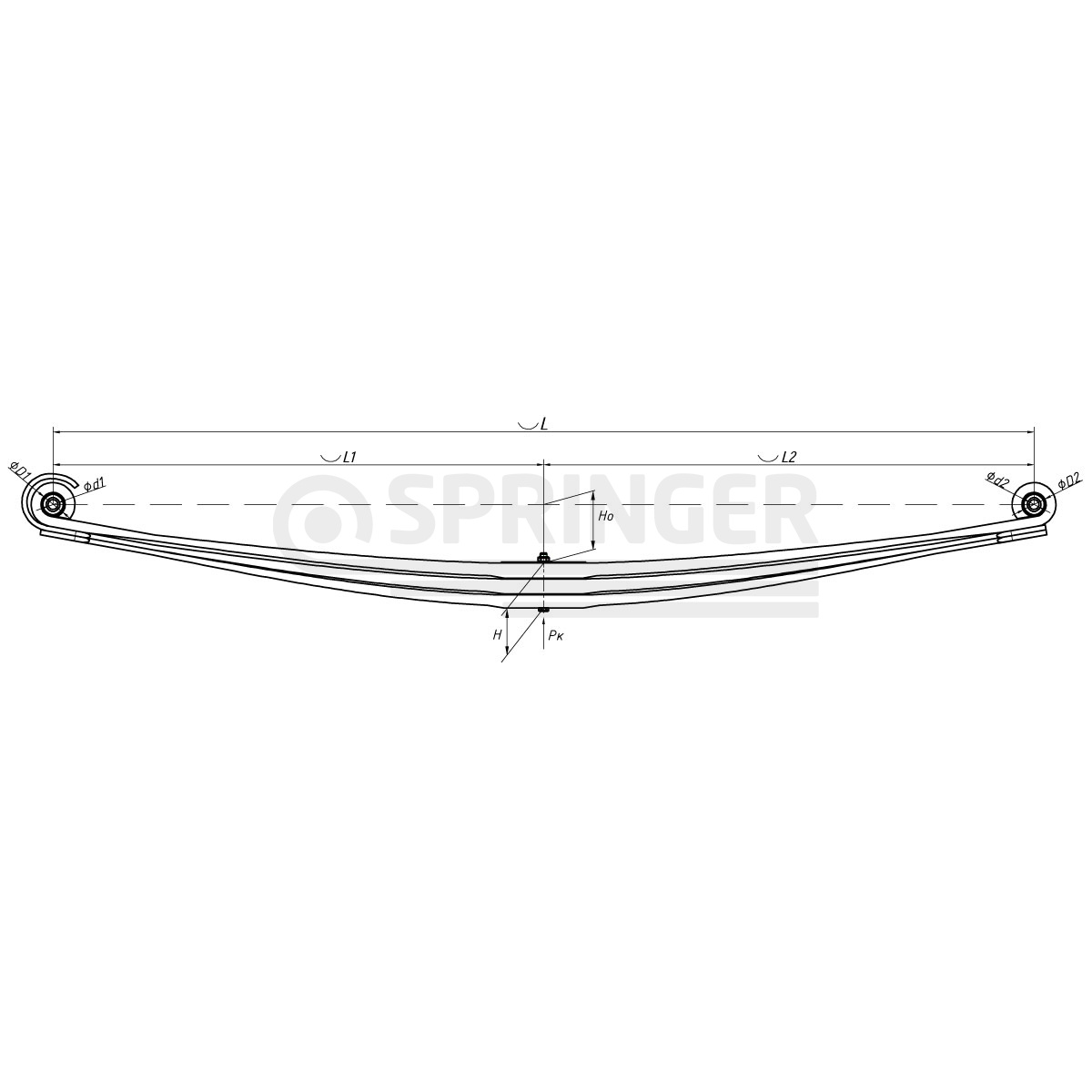 Buy front leaf-spring for volvo fh, fm 440, fm9 3 leaves F022T449ZA75 ...